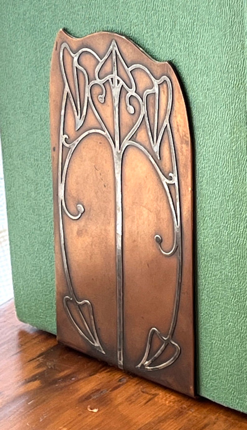Vintage Art Nouveau Copper Bookends pair - Etsy