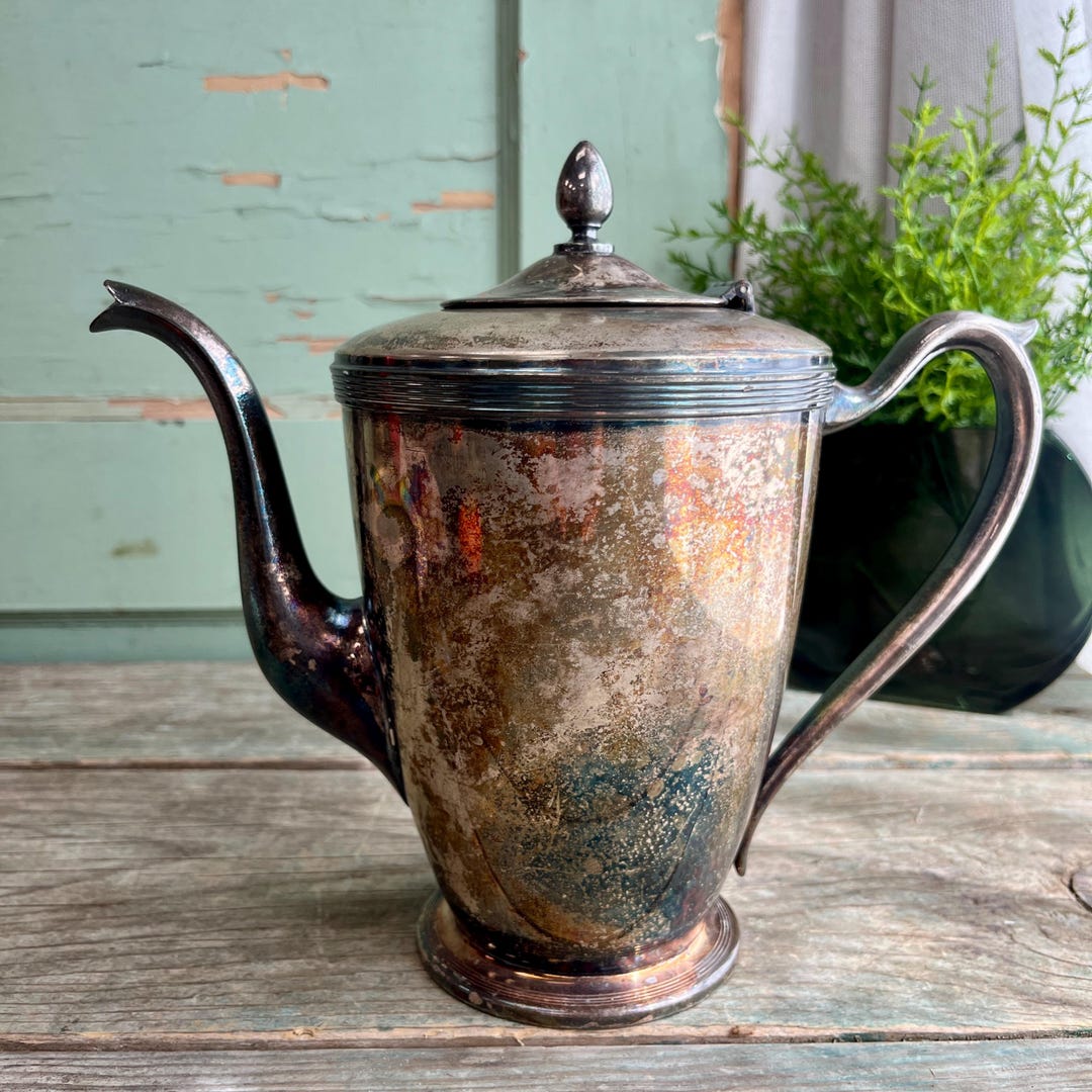 Vintage Oneida Silver Plate Coffee Pot: 10.5" Baronet Pattern - Etsy