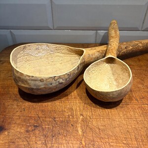 Vintage Gourd Ladles, Calabash Ladles, Dippers, 21.5" Long and 11.5 ...