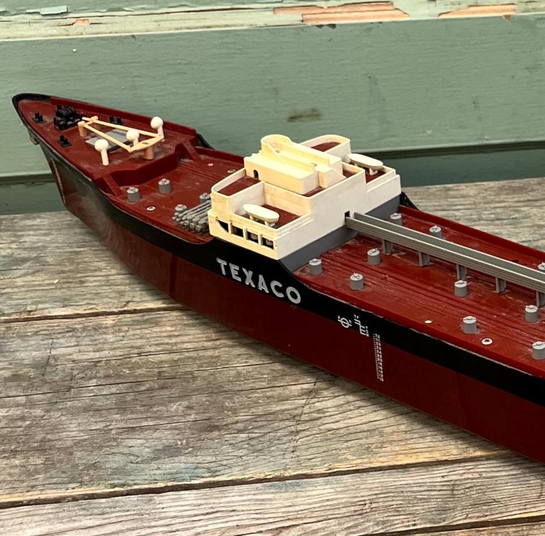 Vintage Texaco Oil Tanker North Dakota Toy Ship, Mid-century Toys, Free ...