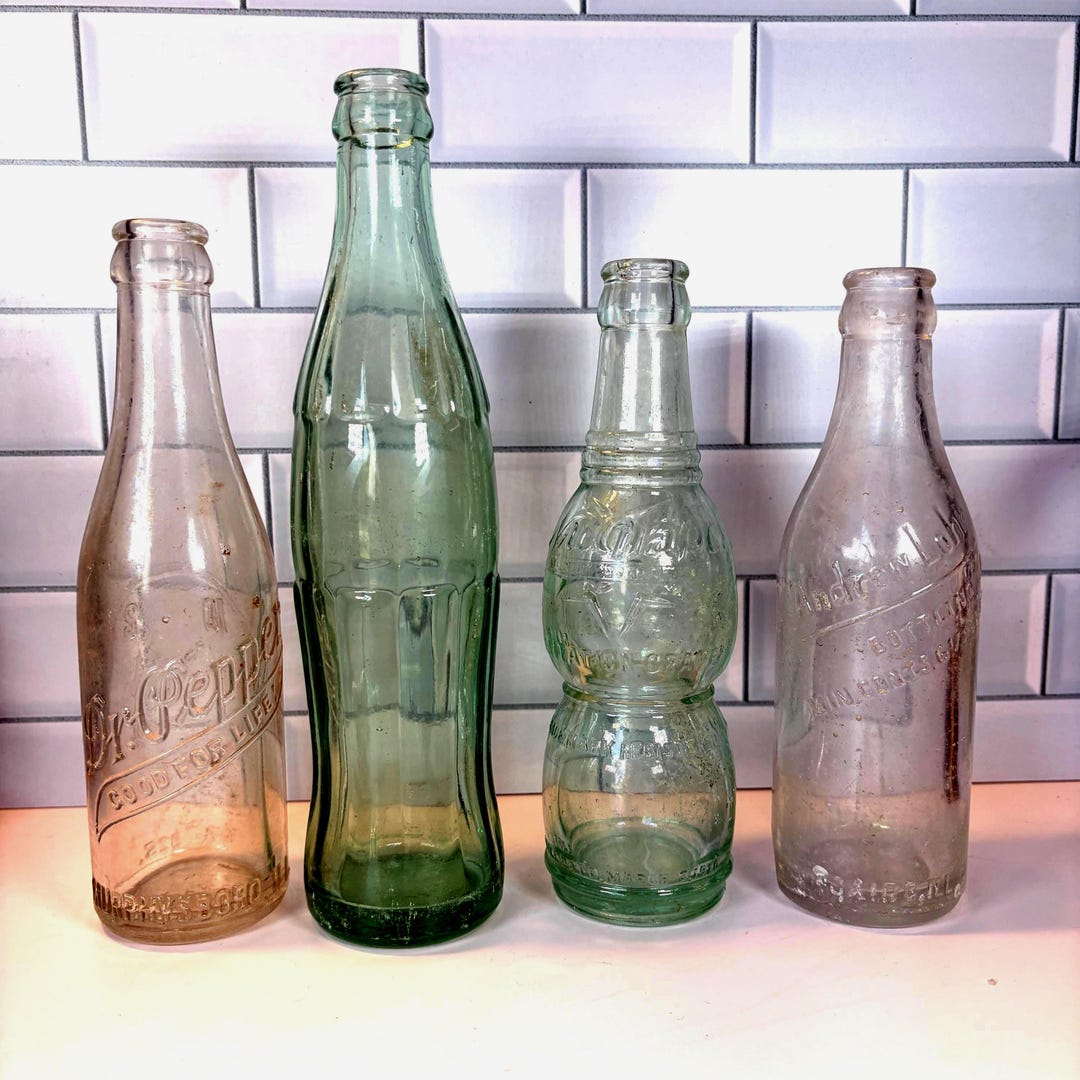 Antique Soda Bottle Collection: 1920s Dr. Pepper, Nu-grape, 1970s Coca ...