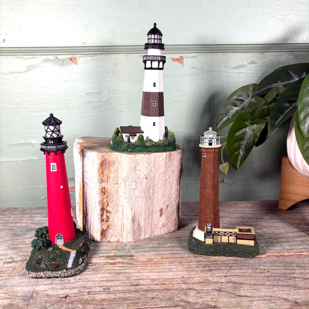 Vintage George Lefton Lighthouse Figurines: Jupiter Inlet, Montauk ...