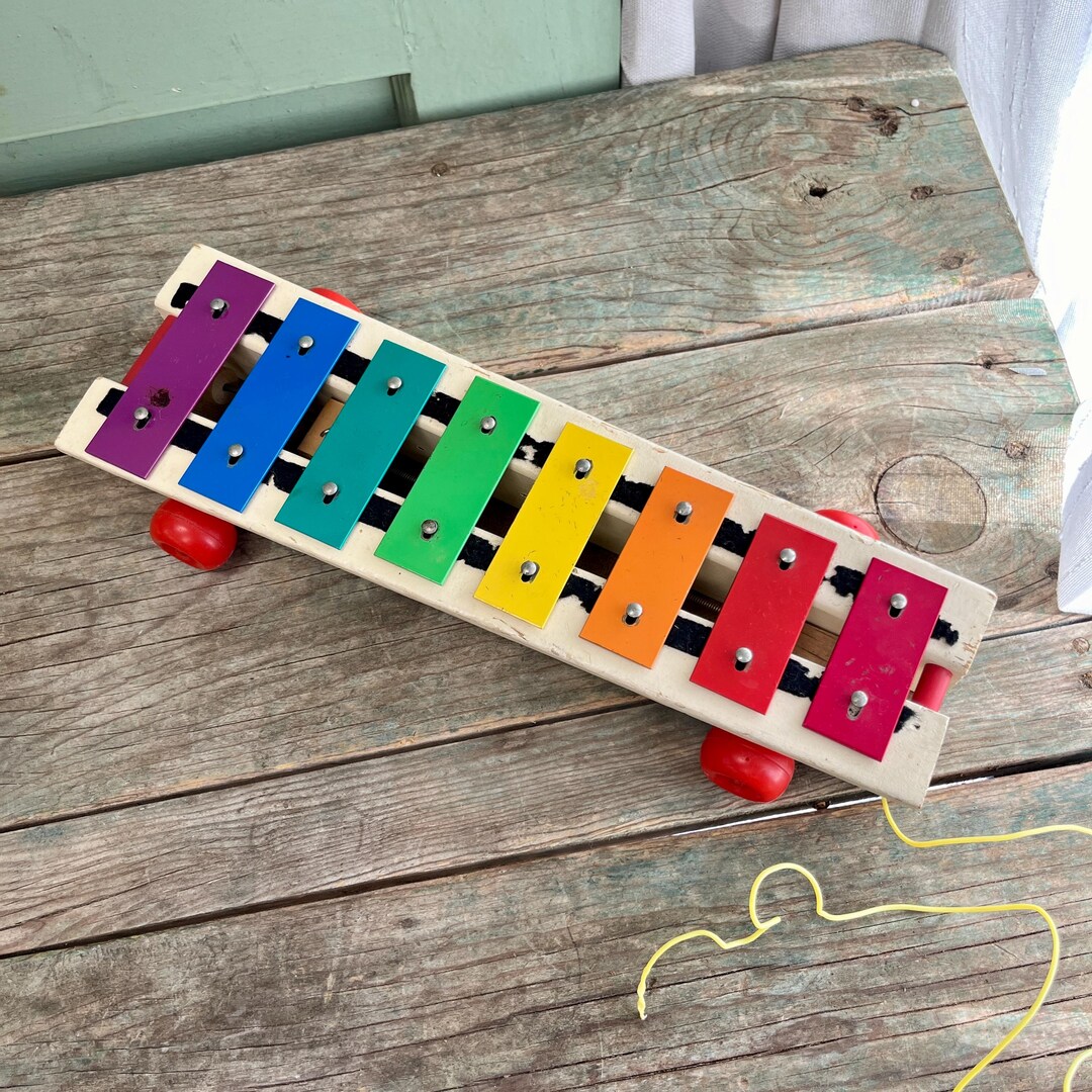 1964-78 Vintage Fisher Price Xylophone Musical Pull Toy FREE SHIPPING ...