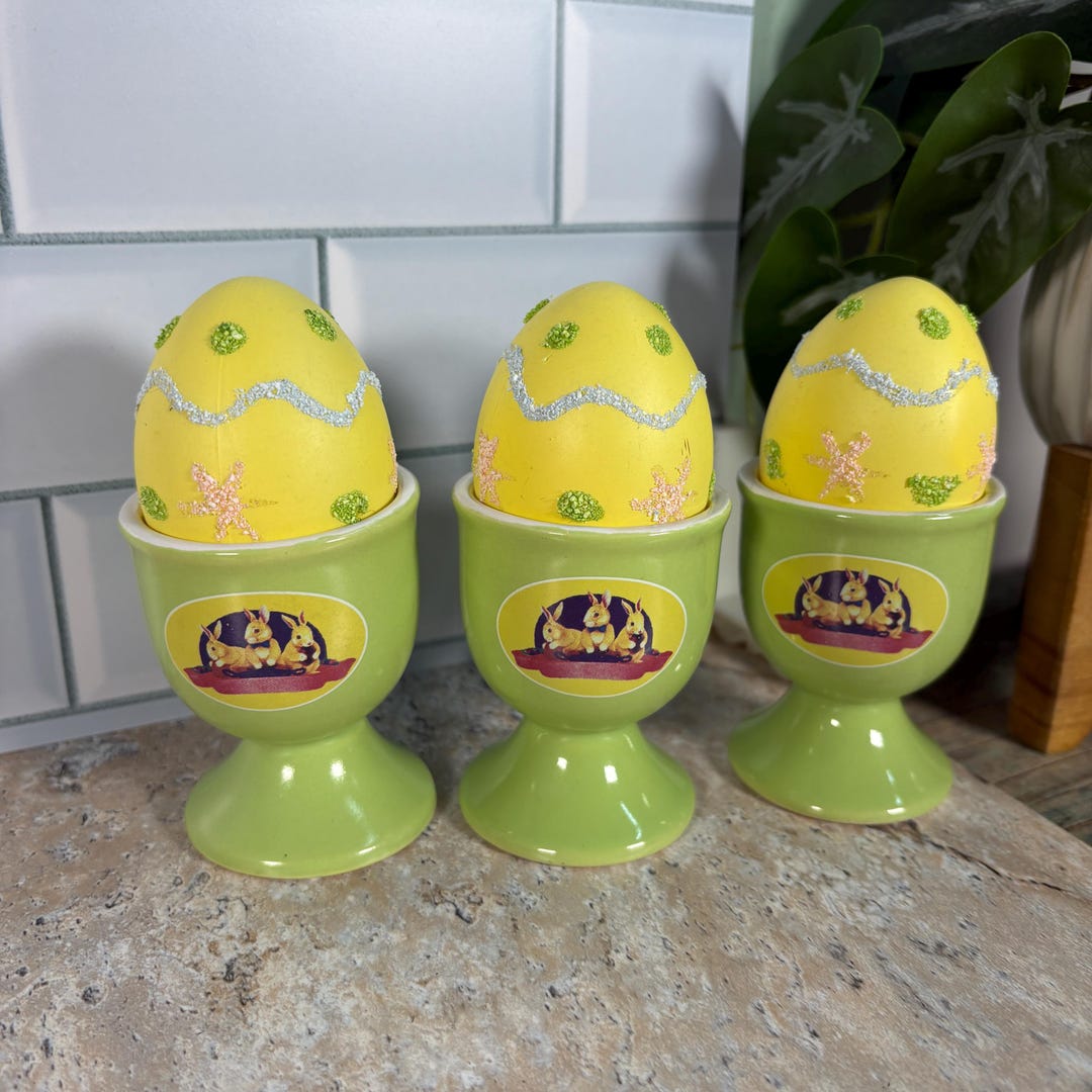 Vintage Laura Secord Green Bunny Egg Cup: Porcelain Easter Decor - Etsy