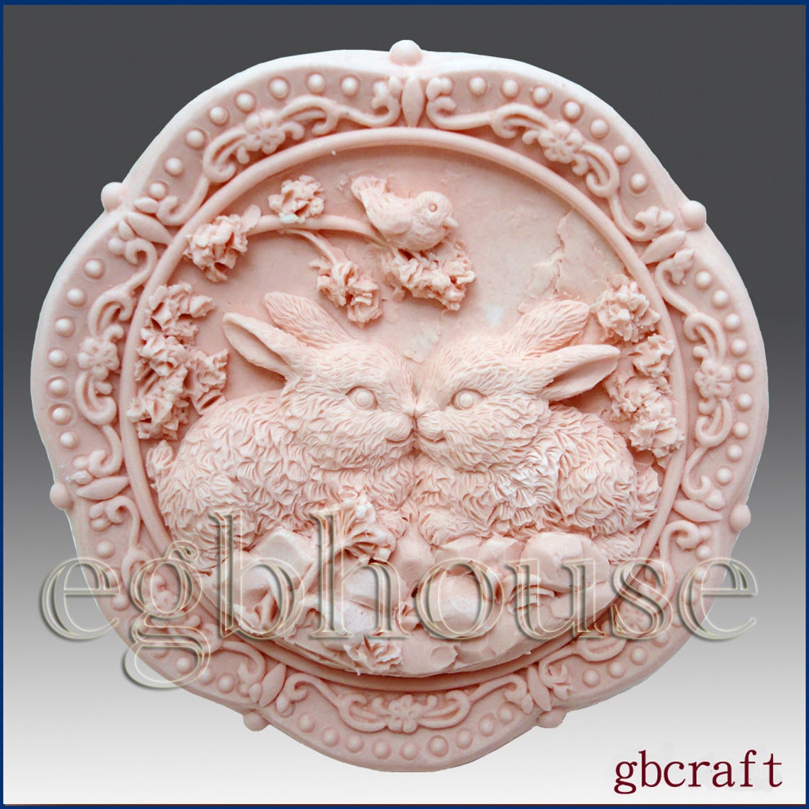 2D Silicone Soap Mold bunnies Nose to Nose - Etsy