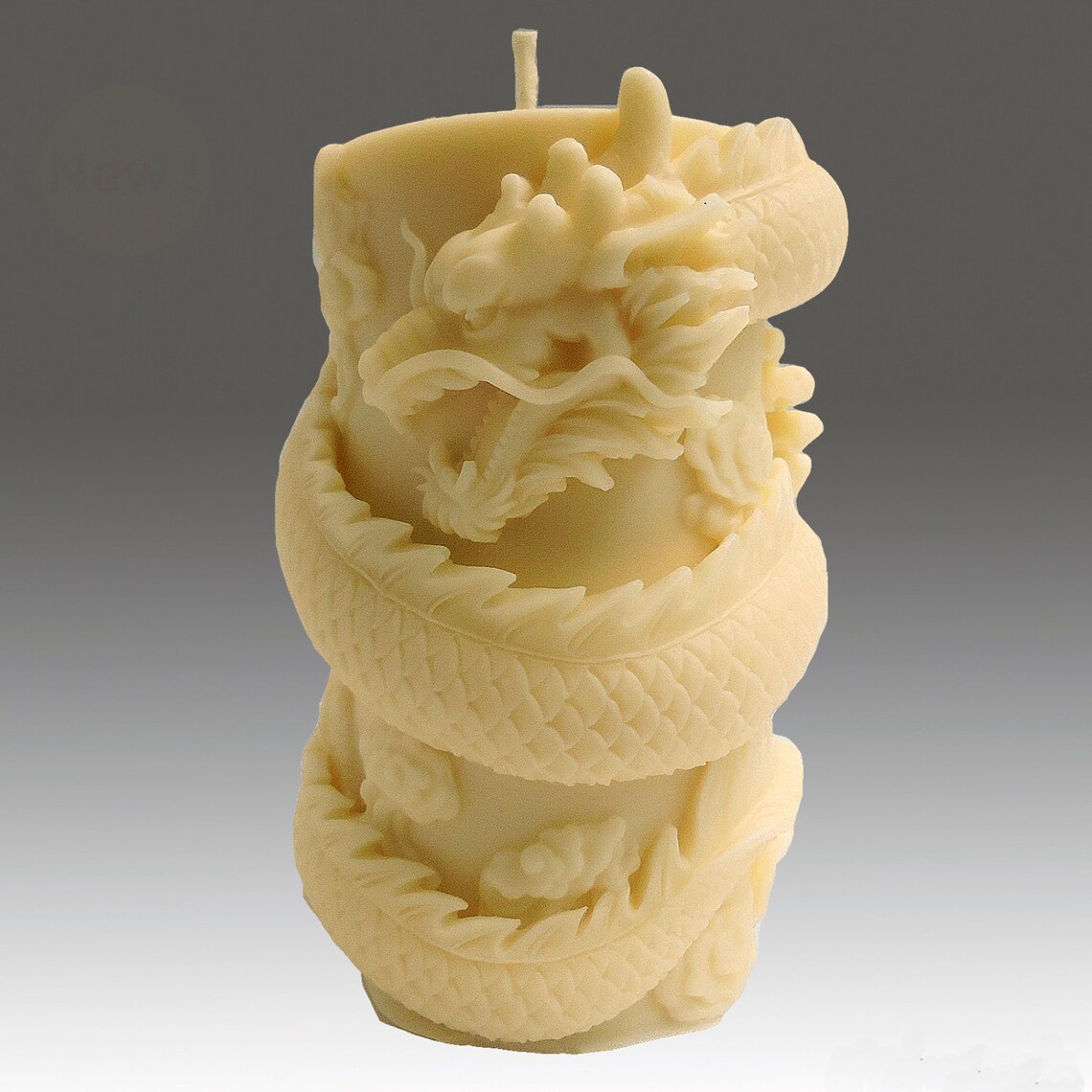 Natural Beeswax Stone Dragon Pillar Candle - Etsy