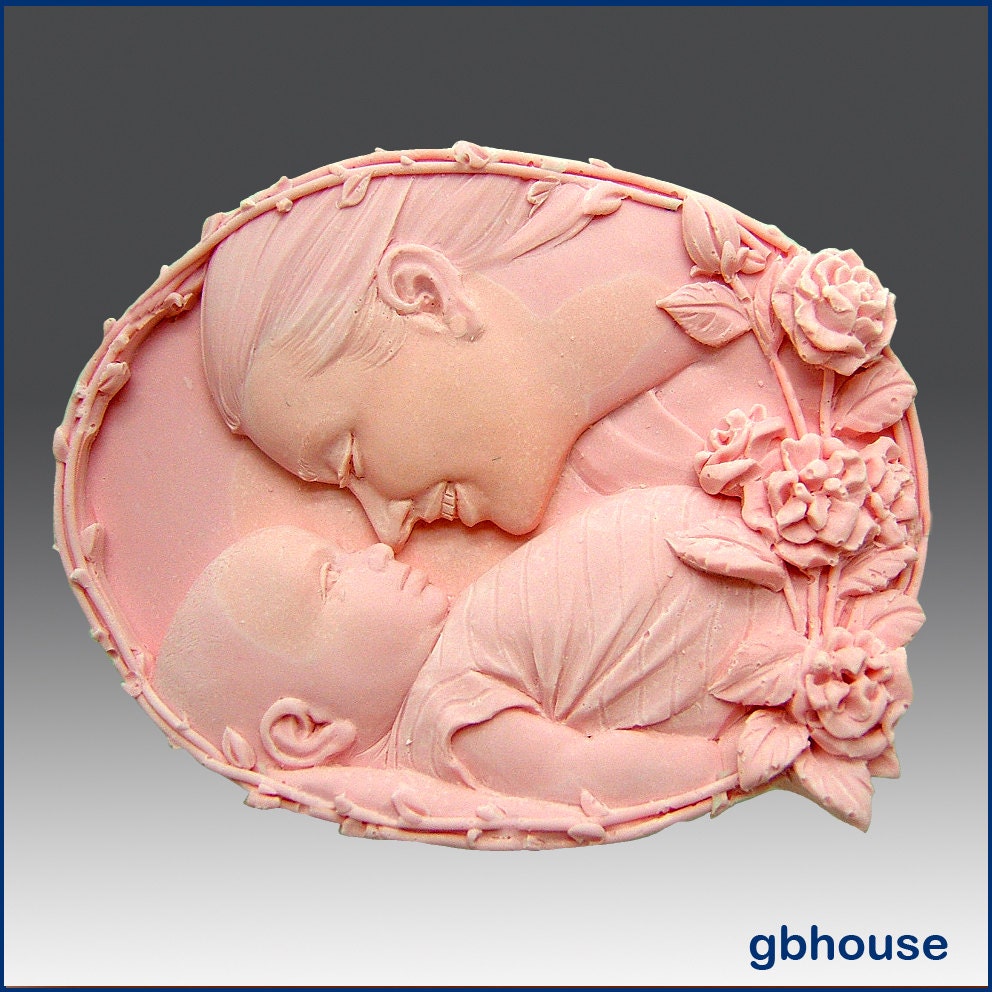 2D Silicone Soap Mold Oval Mother Cuddles Baby - Etsy