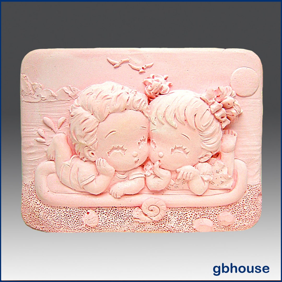 2D Silicone Soap Mold - Country Couple at Seashore- Buy From Original ...