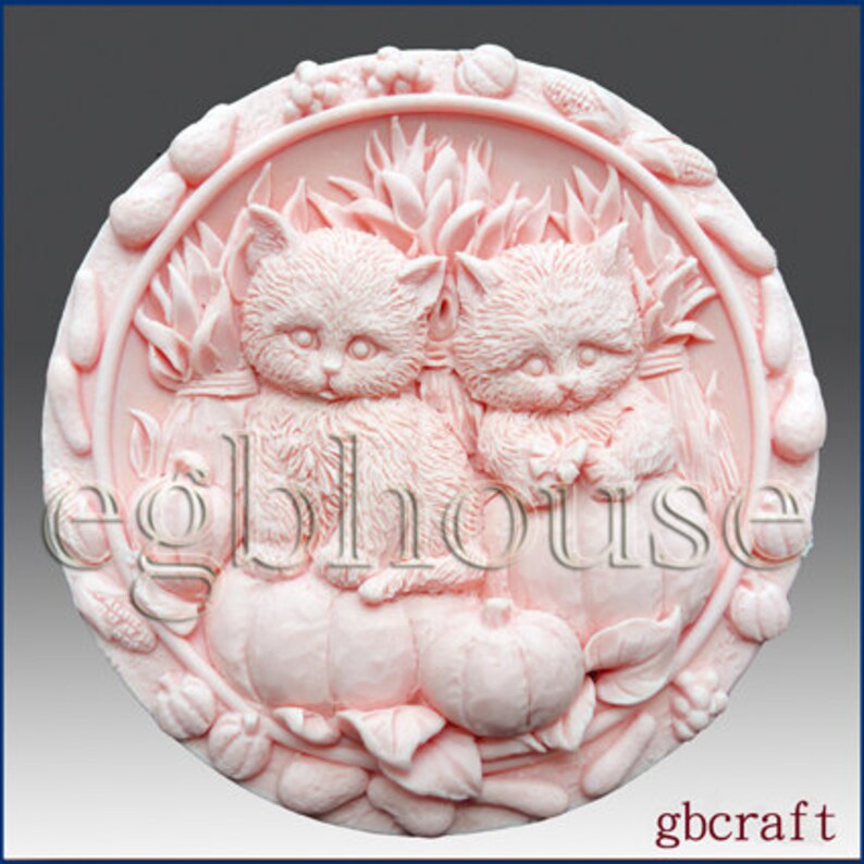 2D Silicone Soap Mold Purrfect Fall Kitties - Etsy