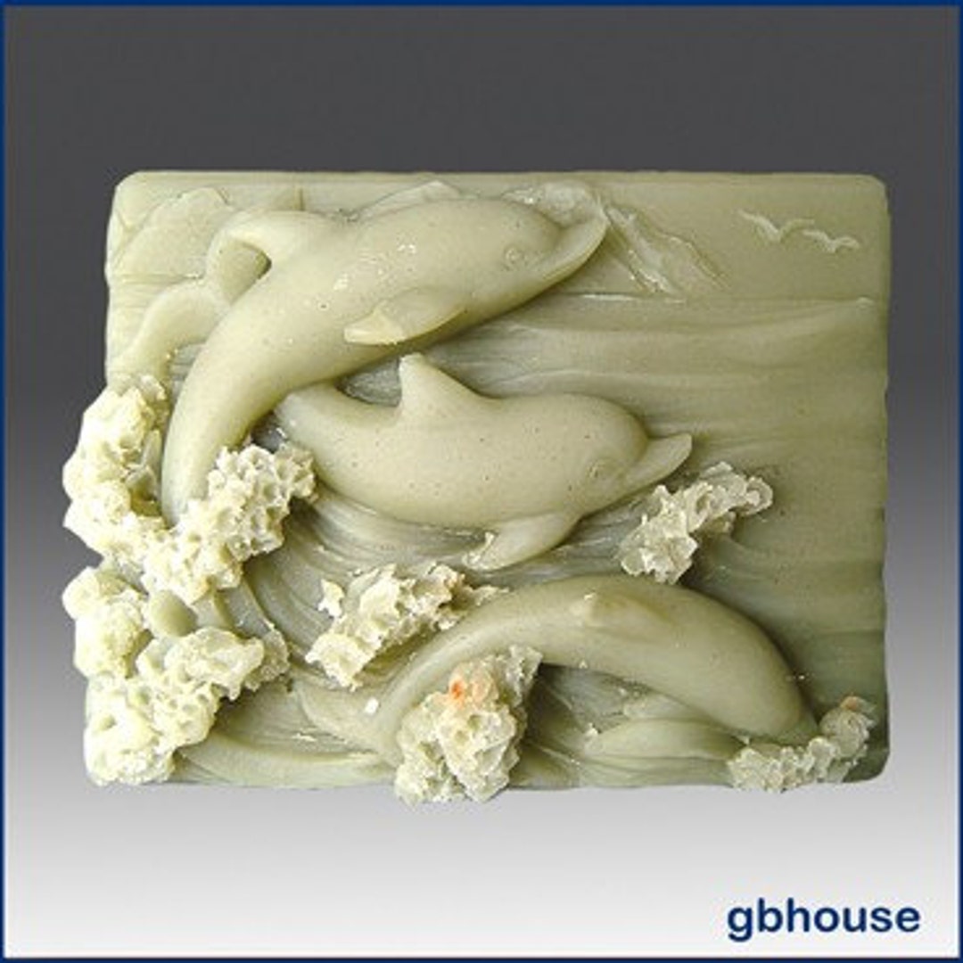 3 Dolphins in the Waves Silicone Soap Mold - Etsy