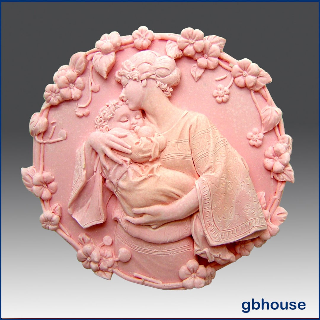 2D Silicone Soap Mold - Mother Hugs Child to Her Heart - Etsy