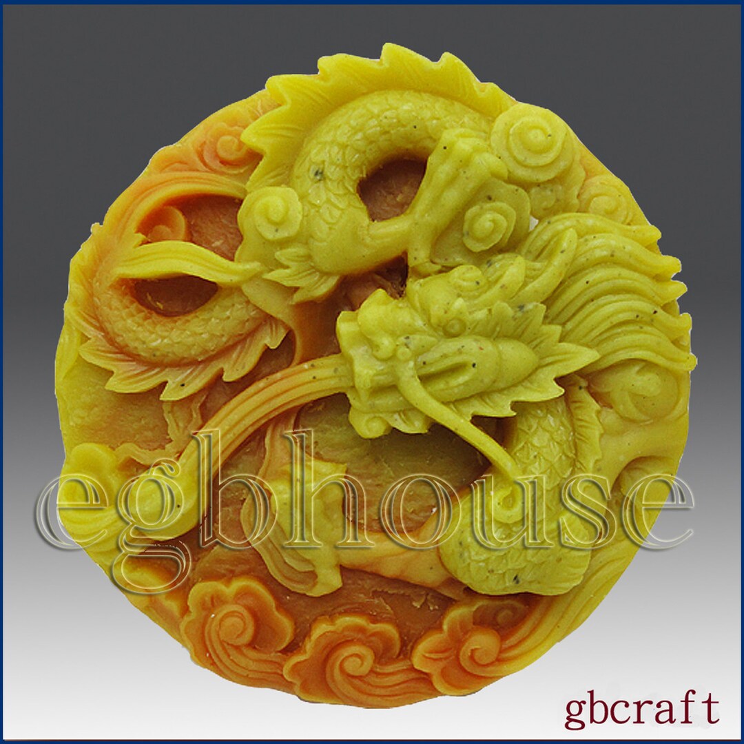 2D Silicone Soap Mold - Lucky Dragon Medallion - Free Shipping - Buy ...
