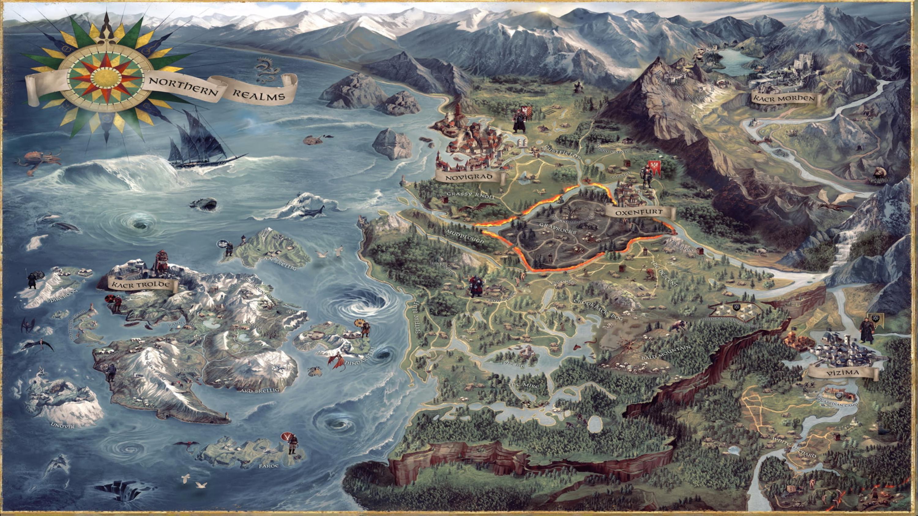 The Witcher 3 Map Canvas,game Series Map Canvas,the Witcher 3 Map ...