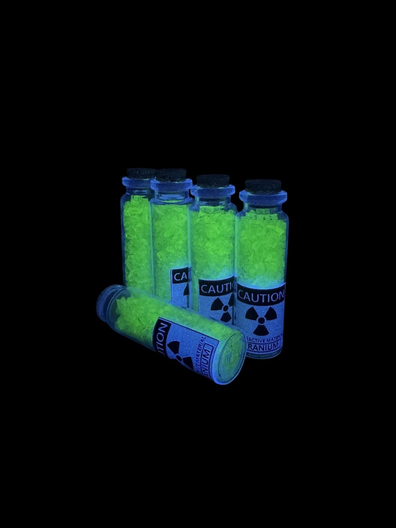 Rough Uranium Glass Glued Cork-topped Vial / UV Reactive / Uranium ...