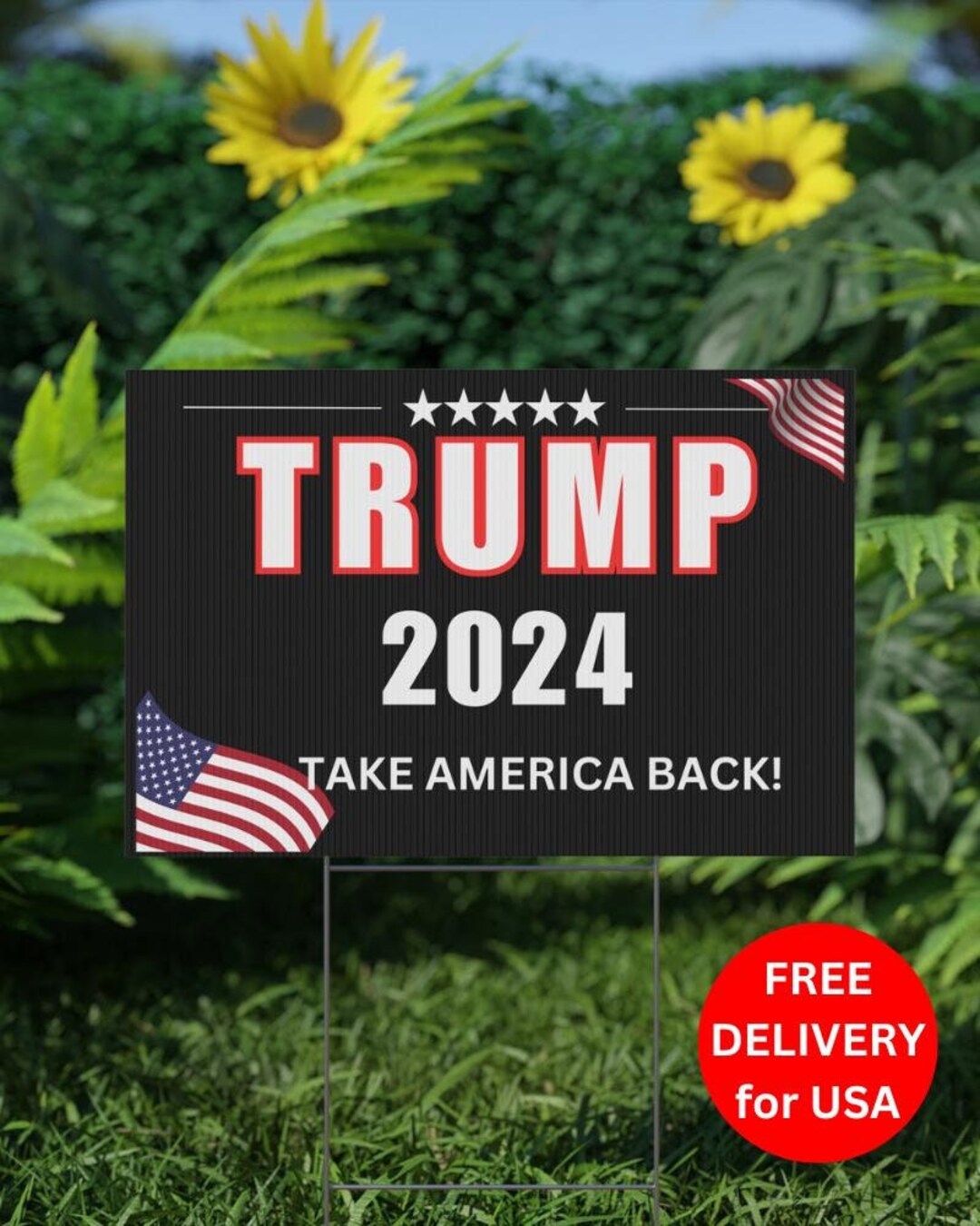 Trump 2024 Yard Sign, Trump 2024 Save America Lawn Sign, Trump for ...