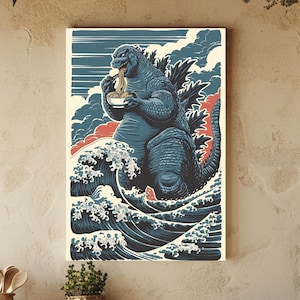 Godzilla Ramen Art - Etsy