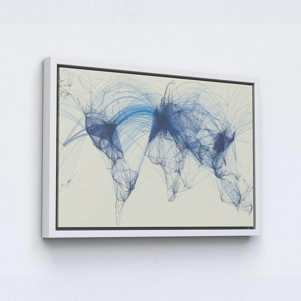 World Map as Flight Routes, Flight Path Routes,gift for Avation, Air ...