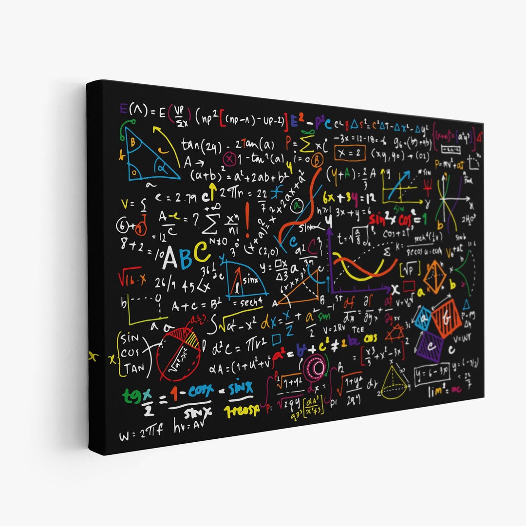 Mathematical Canvas, Math Formulas, Geometry Canvas Art, Gift for ...