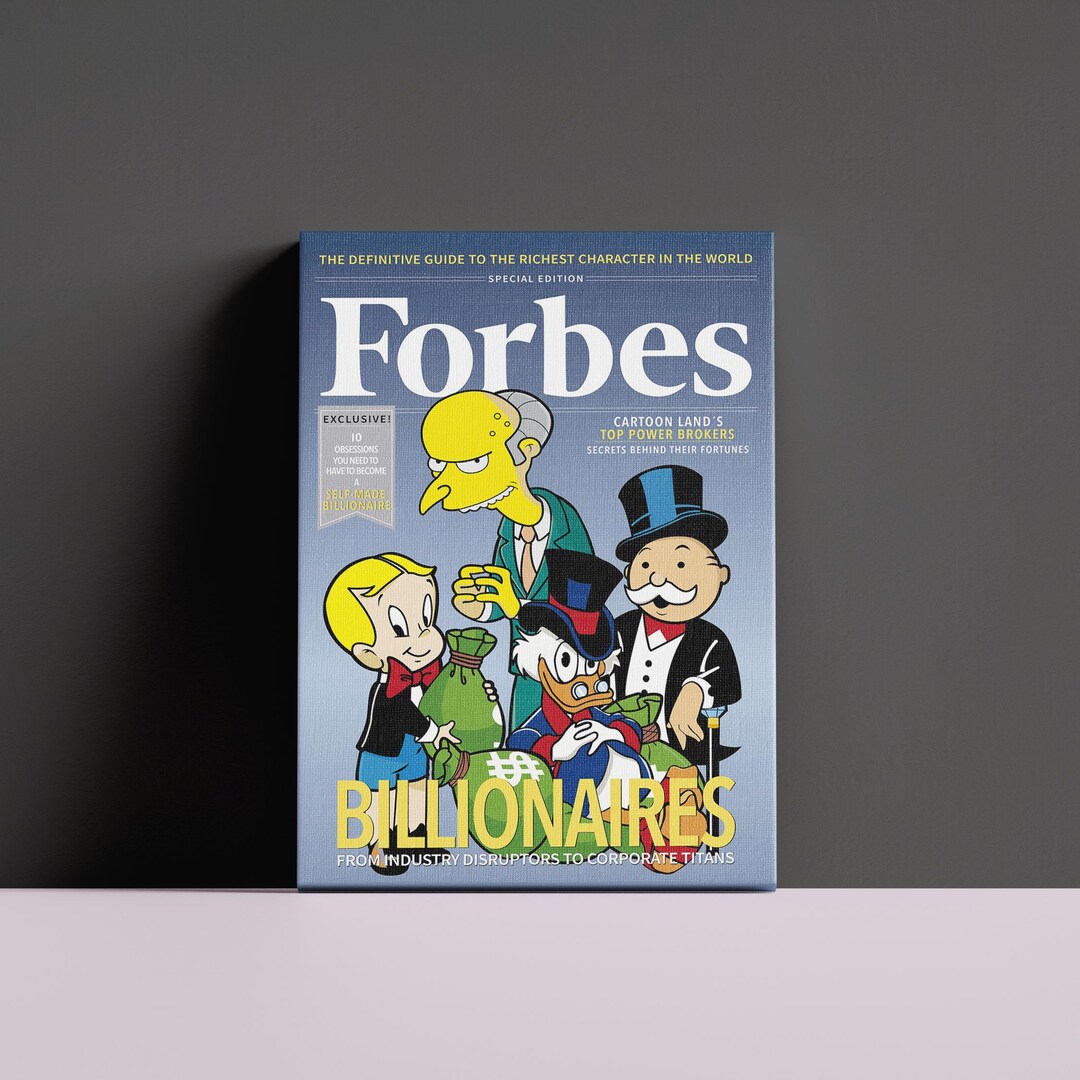 Forbes Magazine Billionaires Canvas, Mr. Monopoly Art, Richie Rich, Mr ...