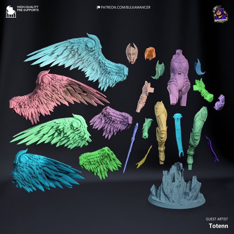 Redeemed Angel 3d Printed Figure Bulkamancer Sculpts RPG Figure RPG ...