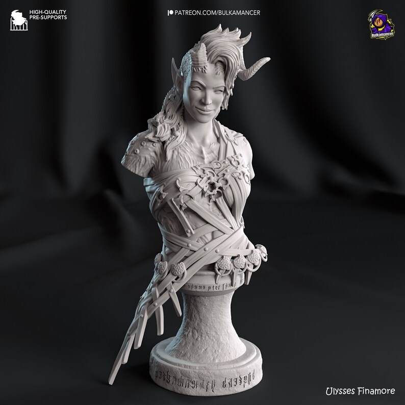 Hellish Barbarian 3d Printed Figure Bulkamancer Sculpts RPG Figure RPG ...