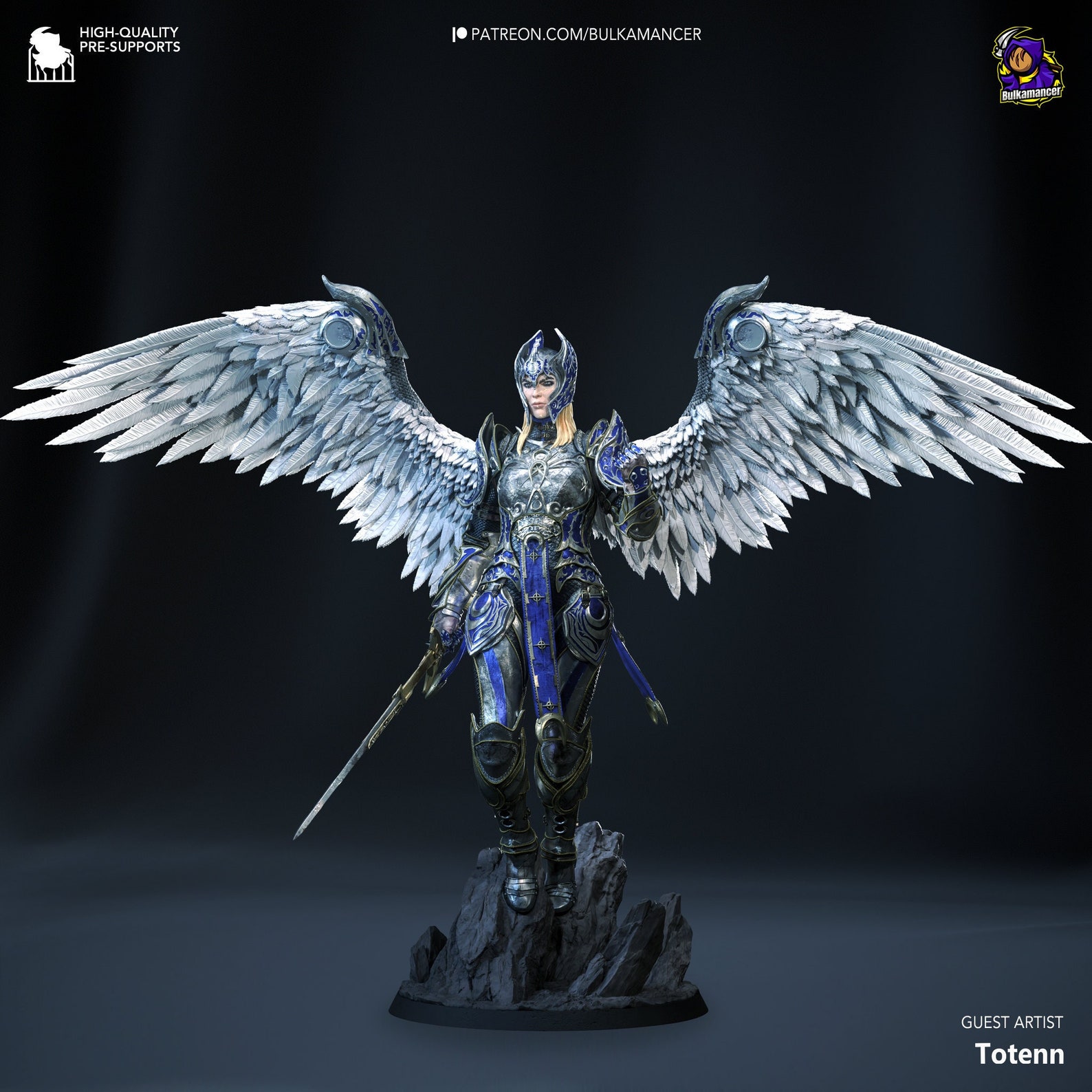 Redeemed Angel 3d Printed Figure Bulkamancer Sculpts RPG Figure RPG ...