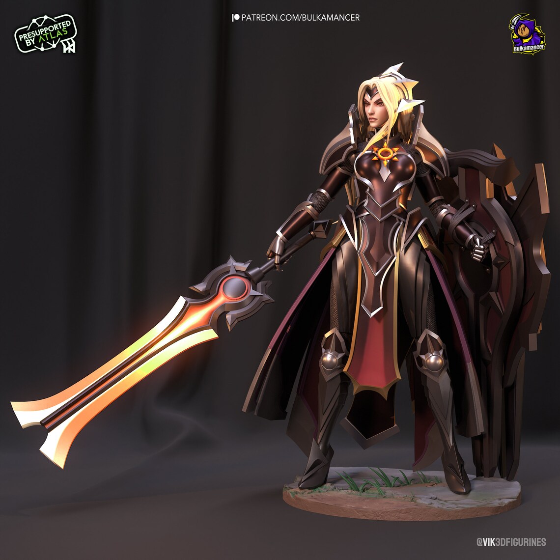 Sun Champion 3d Printed Figure Bulkamancer Sculpts RPG Figure RPG ...