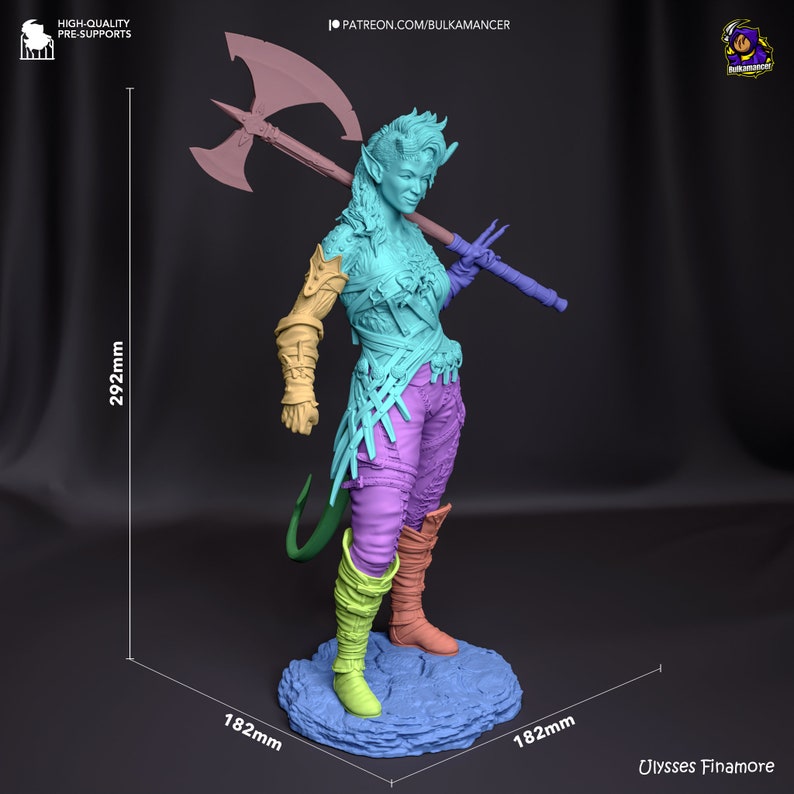Hellish Barbarian 3d Printed Figure Bulkamancer Sculpts RPG Figure RPG ...