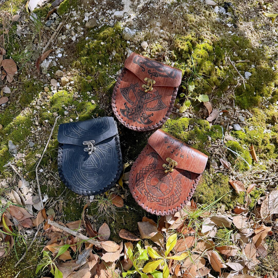 Medieval Belt Pouch, Vegan Leather Bag Renaissance Bag, Faire Medieval ...