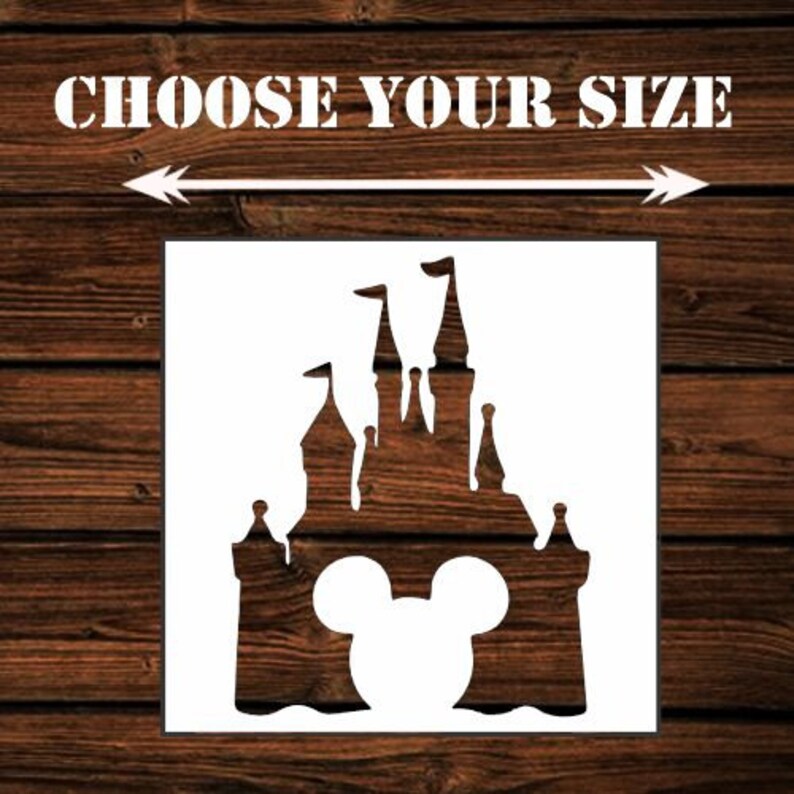 Disney Castle Mickey Mouse Plastic Reusable Stencil Sheet Choose Your ...