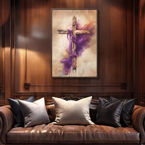 Cross Jesus Painting Framed Gallery Print Wall Art Christian Artwork Crucifix Catholic Art Jesus ...