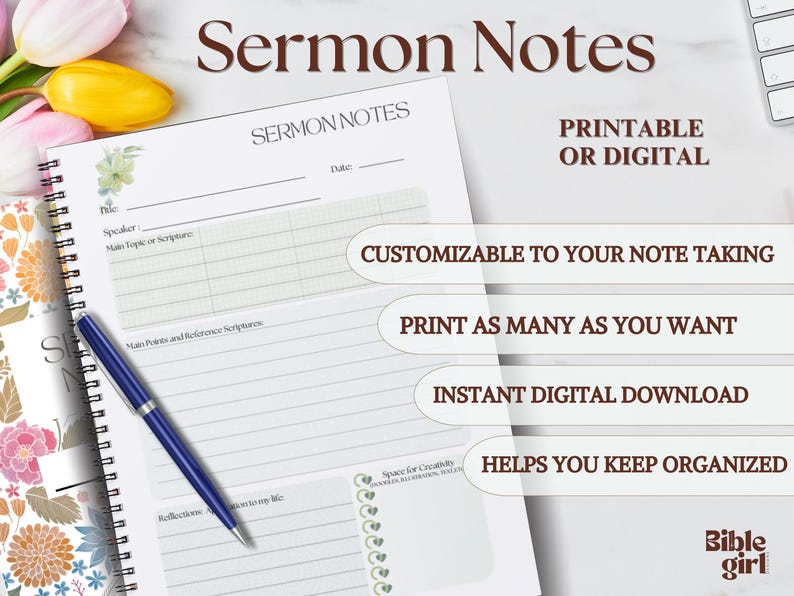 Sermon Notes Printable: Bible Study Guide (digital Download) - Etsy