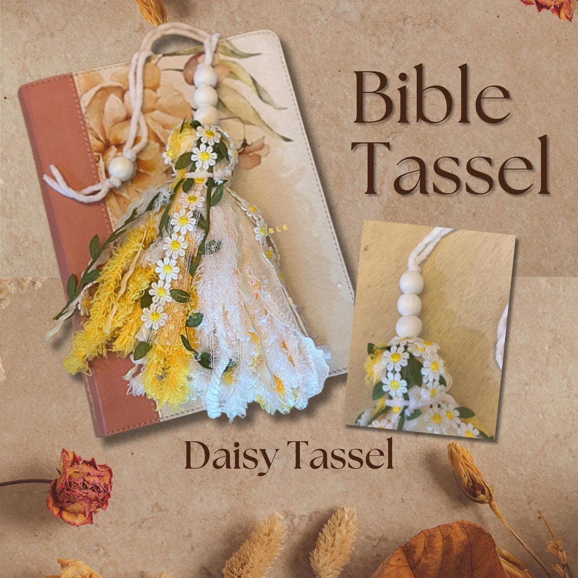 Bible Tassel Bookmark: Handmade Lace & Ribbon, Christian Gift 5 to ...