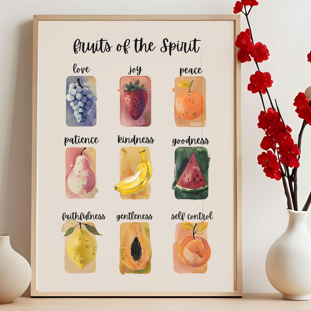 Fruits of the Spirit Wall Art Printable Home Decor Christian Wall Art ...