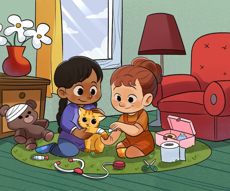 Customized Childrens Book Illustration, Personalized Bedtime Storybook ...