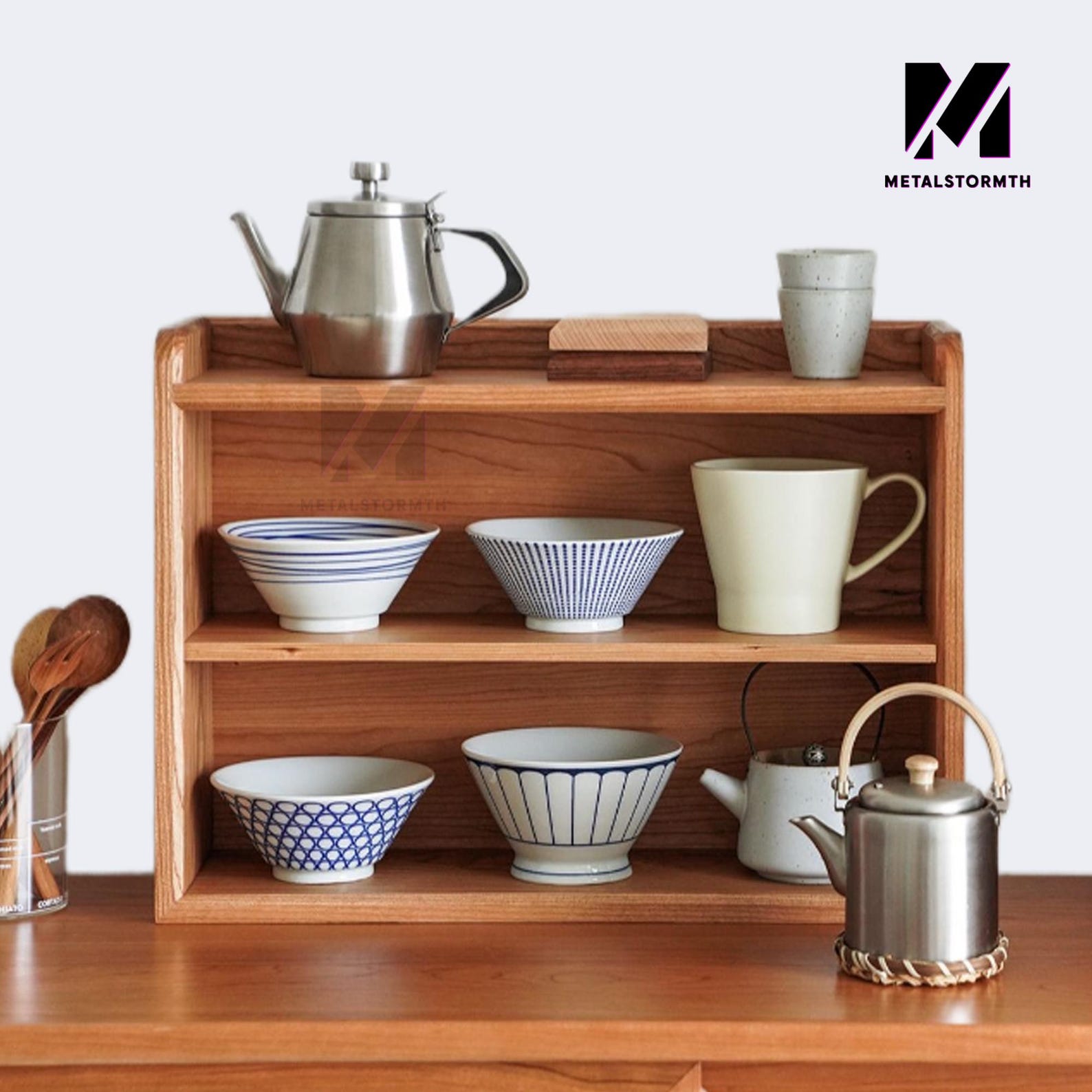 Coffee Tea Mug Cup Storage Holder,exquisite Solid Wood Shelf,cubby ...
