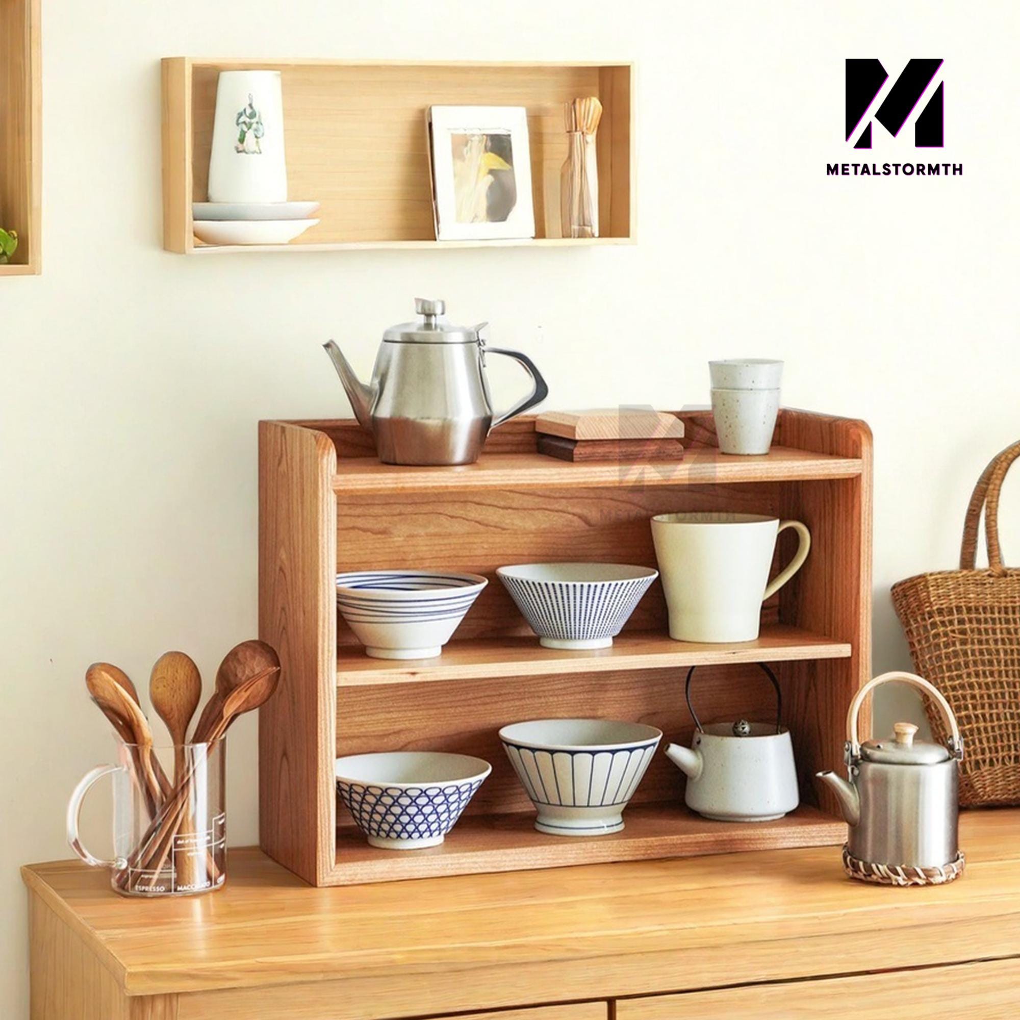 Coffee Tea Mug Cup Storage Holder,exquisite Solid Wood Shelf,cubby ...