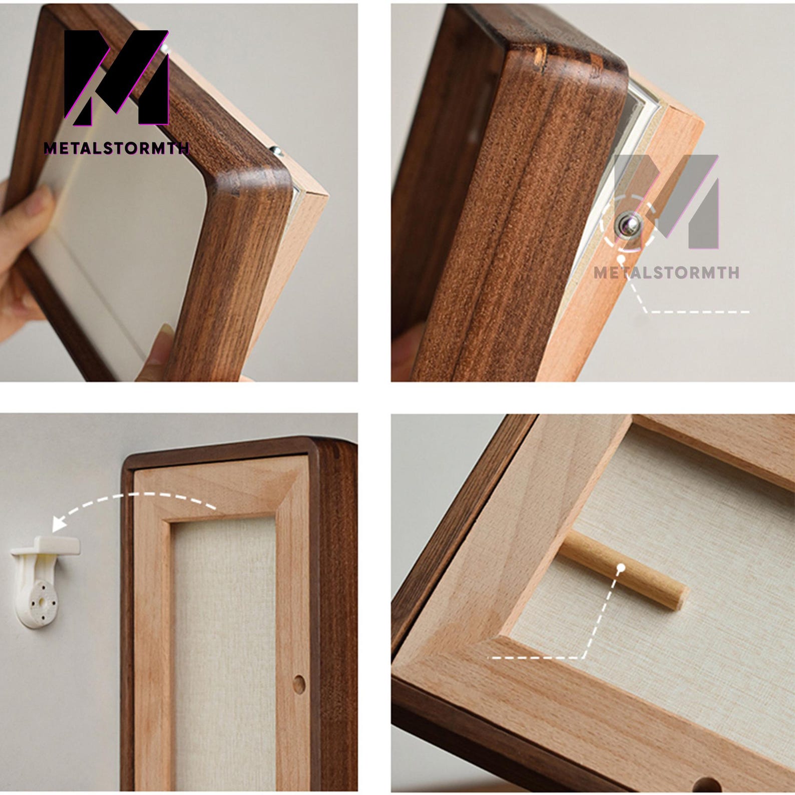 Hand Polished Round Corner Wooden Photo Frame,home Decor Office Decor ...