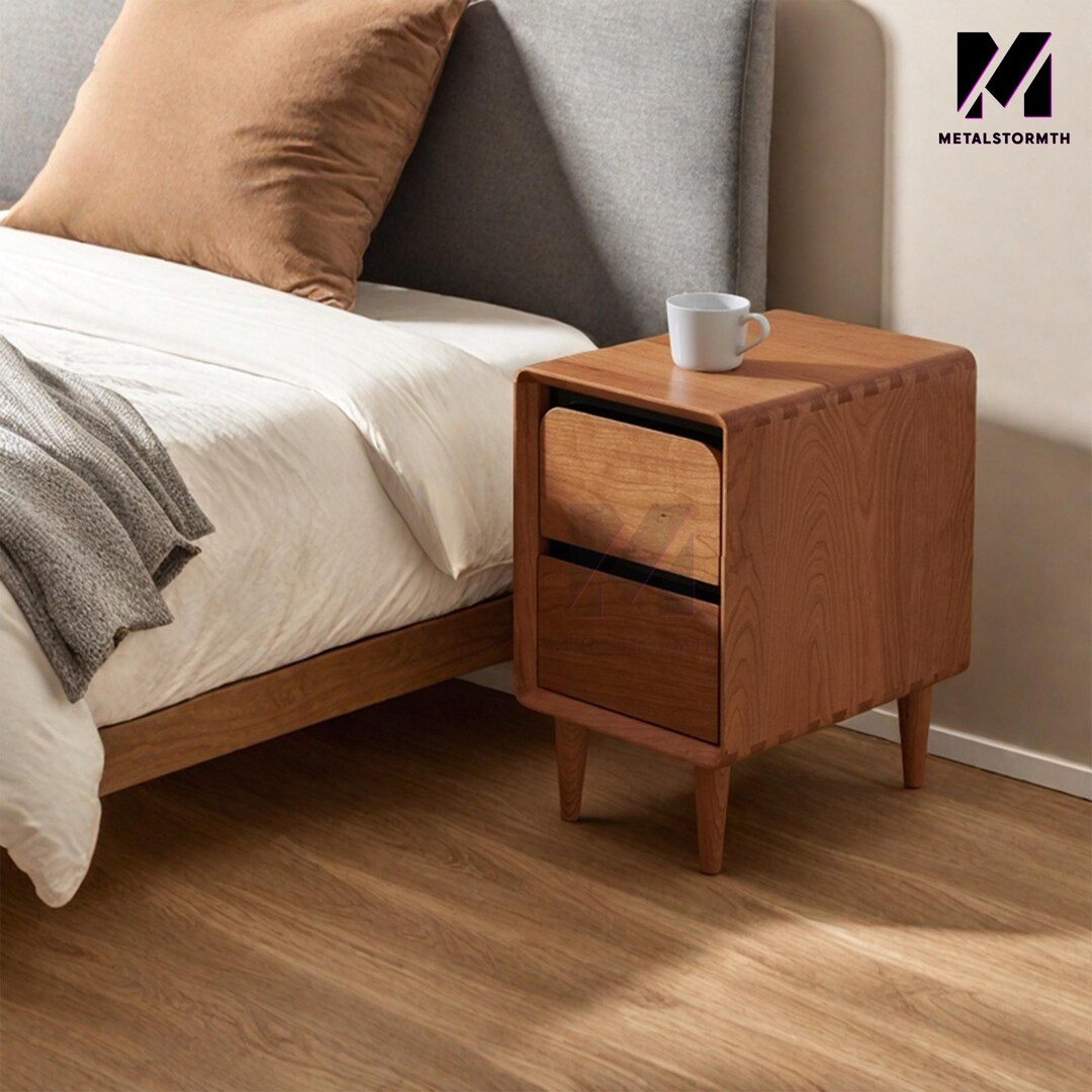 Solid Dark Walnut Nightstand,multi- Drawer Nightstand, Dovetail Joint ...