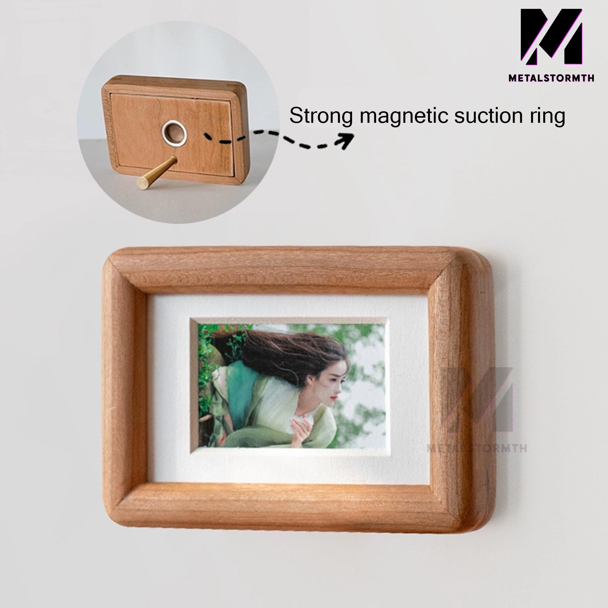Wood 'polaroid' Frame, Magnetic, With Ferromagnetic Hanging Tape ...