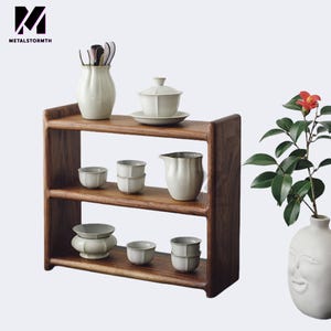 Exquisite Solid Walnut Wood Shelf,cubby Kitchen Shelf,coffee Bar ...