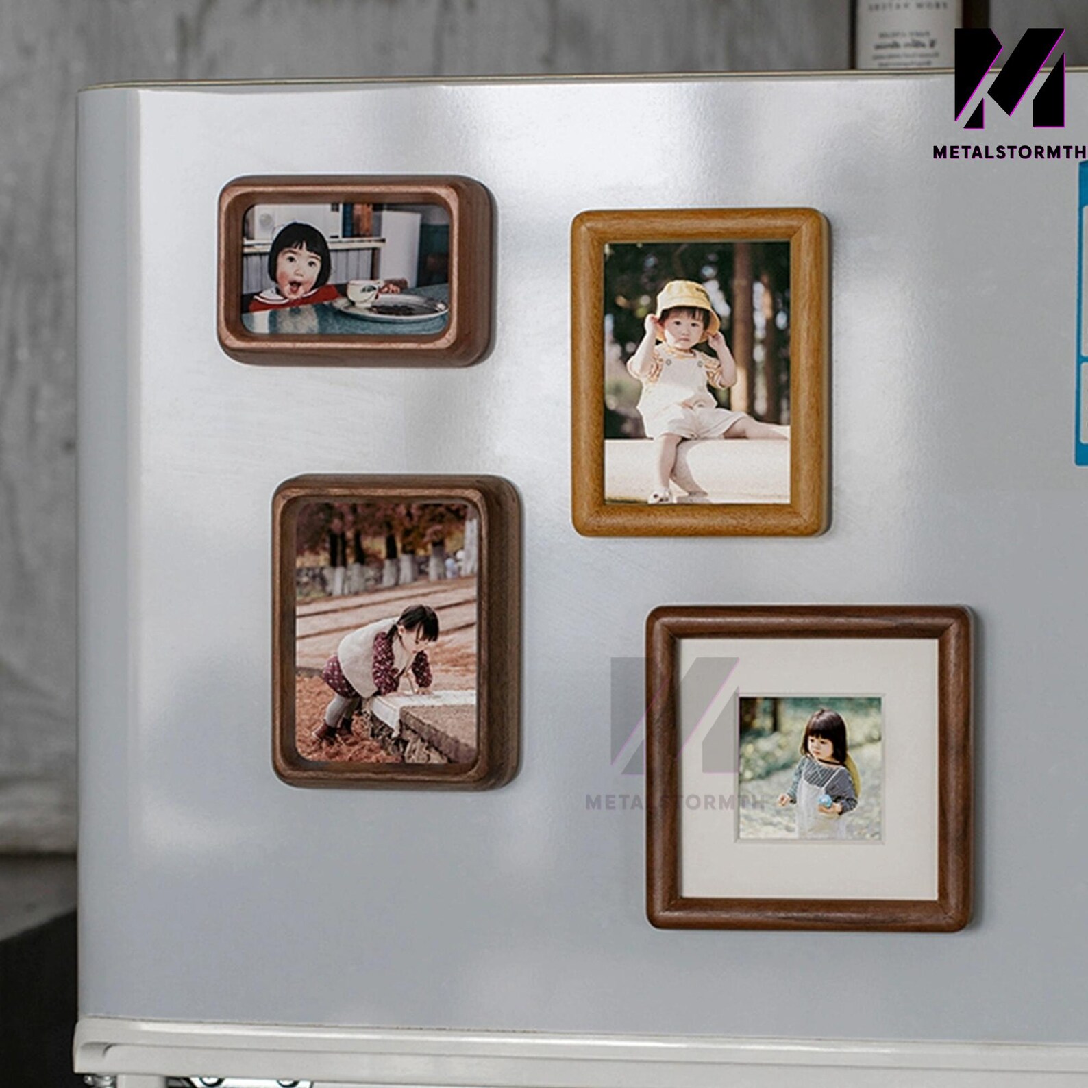 Wood 'polaroid' Frame, Magnetic, With Ferromagnetic Hanging Tape ...