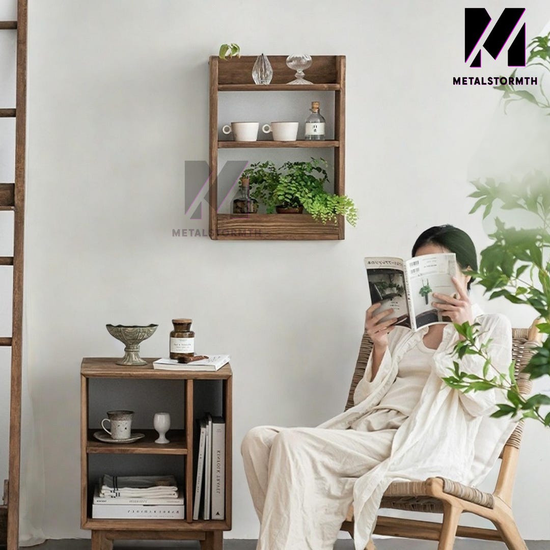 Ectangular Floating Wall Shelf Unit.solid Wood Display Shelf 24.5"x 14 ...