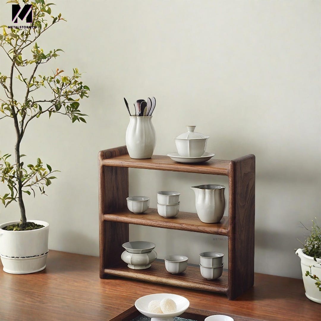 Exquisite Solid Walnut Wood Shelf,cubby Kitchen Shelf,coffee Bar ...