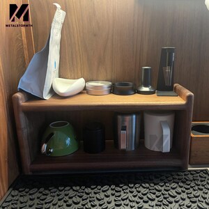 Exquisite Solid Walnut Wood Shelf,cubby Kitchen Shelf,coffee Bar ...