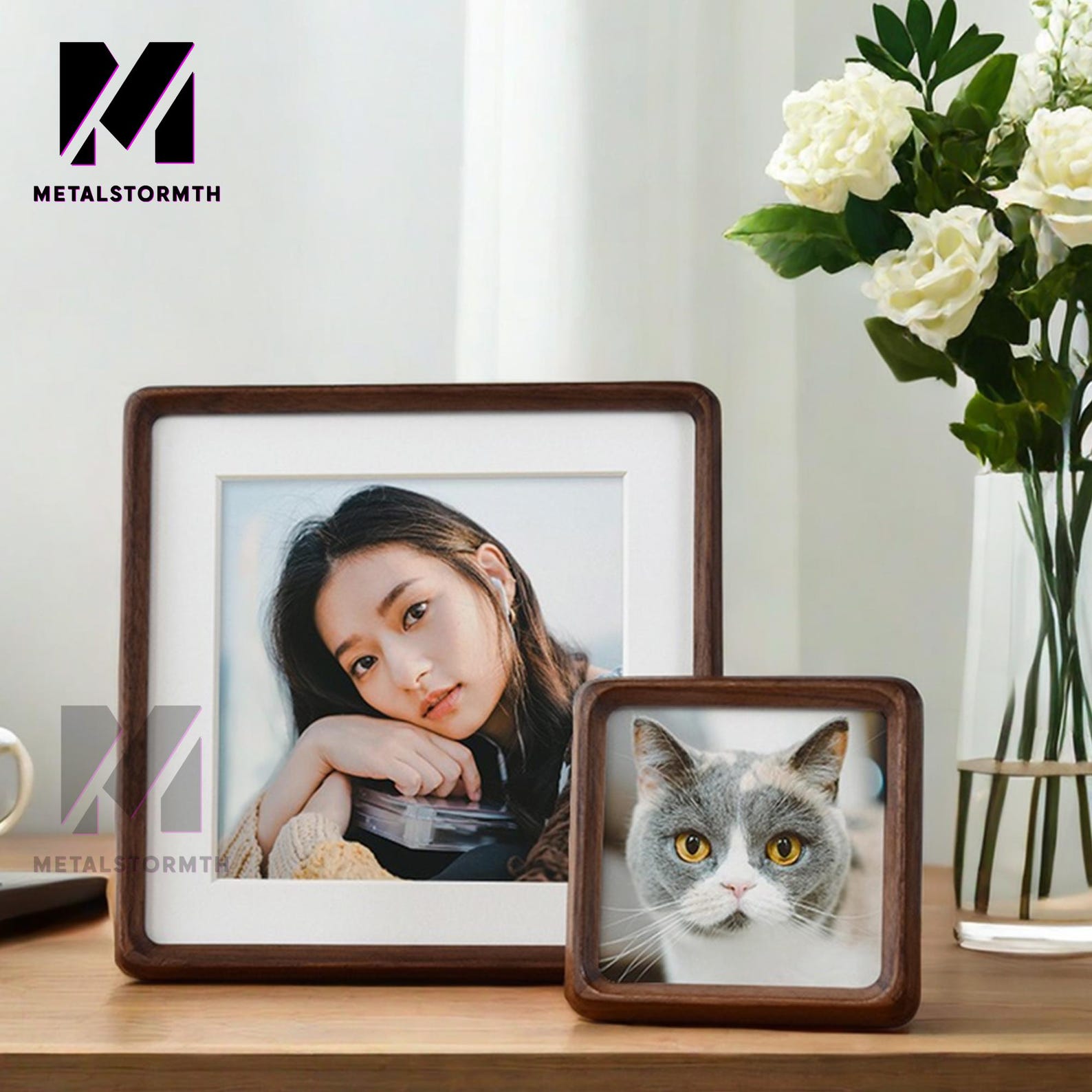 Hand Polished Round Corner Wooden Photo Frame,home Decor Office Decor ...