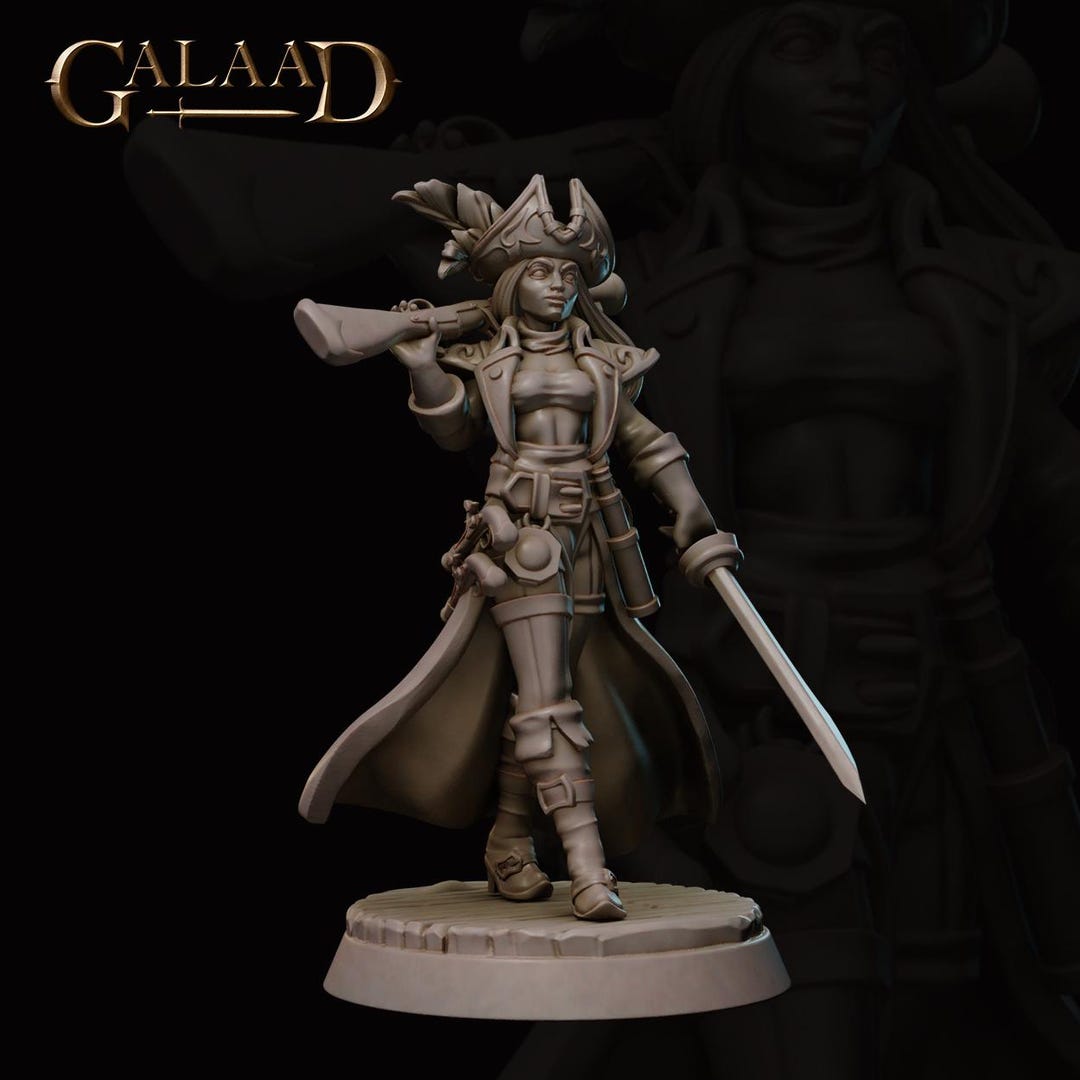 Female Human Captain Dnd TTRPG Wargaming Miniatures 3D Printed Photos ...