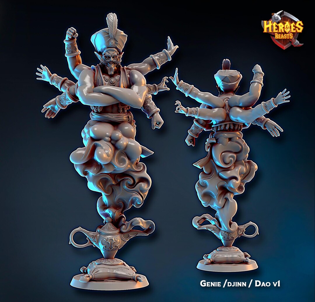Genie Dnd TTRPG Wargaming Miniatures 3D Printed Photos of the Mini Will ...