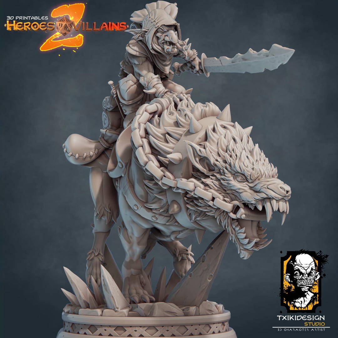 Goblin Rider Dnd TTRPG Wargaming Miniatures 3D Printed Photos of the ...