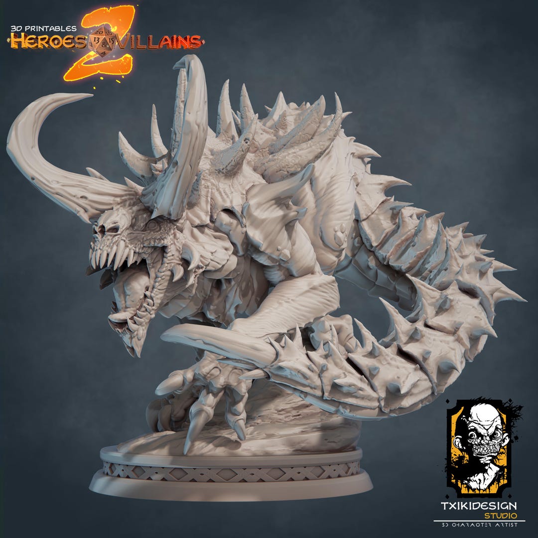 Drakhur, Tarrasque Dnd TTRPG Wargaming Miniatures 3D Printed Photos of ...